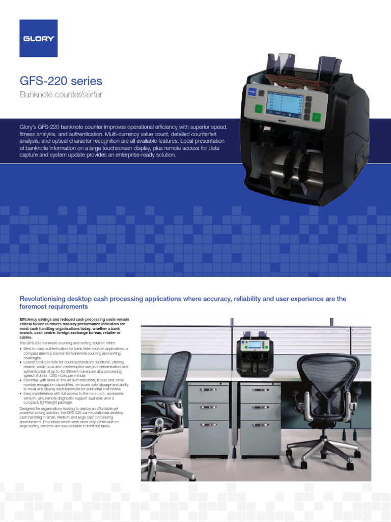 Glory GFS 220 Datasheet V5, D, 1 EN | PDF
