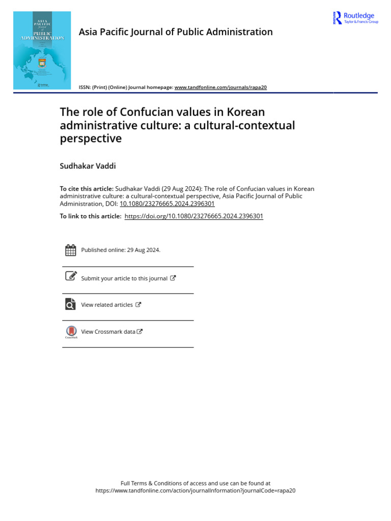The Role of Confucian Values in Korean Bureaucracy 1725176642 | PDF ...