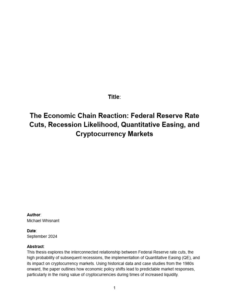 The Economic Chain Reaction - Federal Reserve Rate Cuts, Recession ...