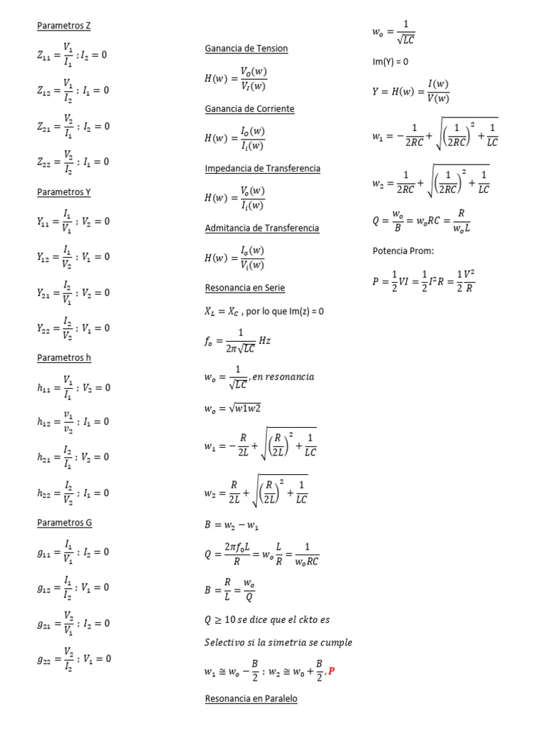 Formulas C2 | PDF