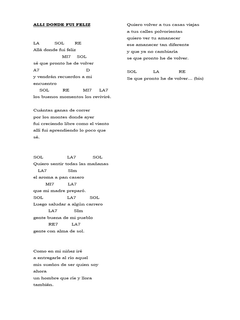 Alli Donde Fui Feliz | PDF