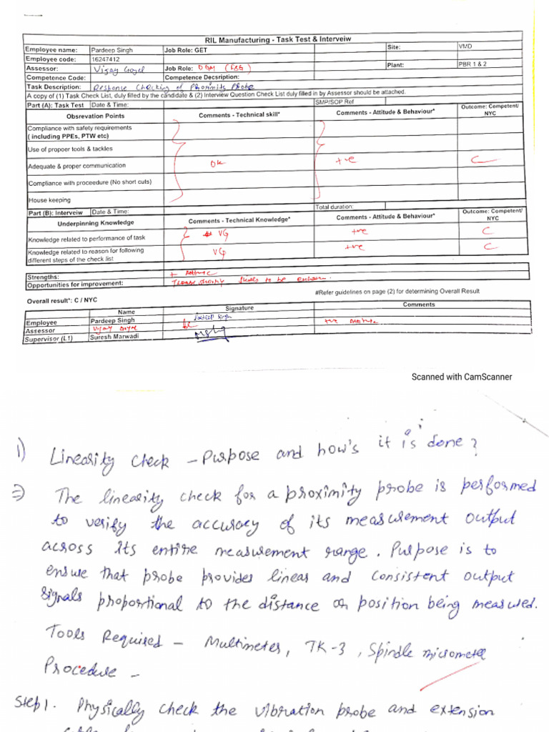 Response Checking of Proximity Probe | PDF