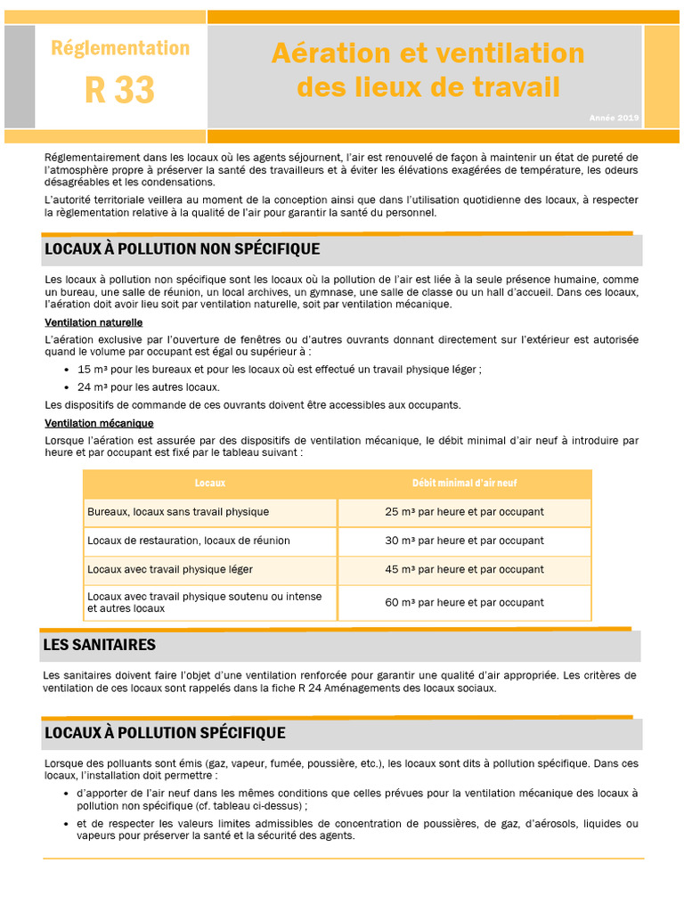 Fiche R33 Ventilation | PDF