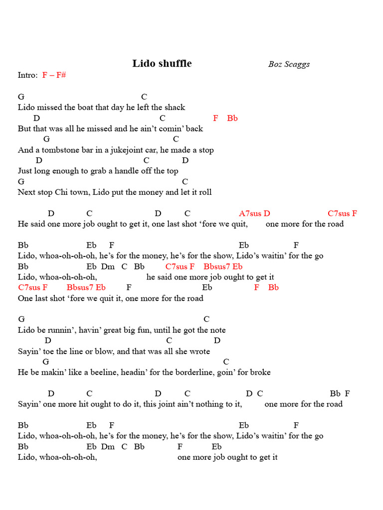 Lido Shuffle - New | PDF