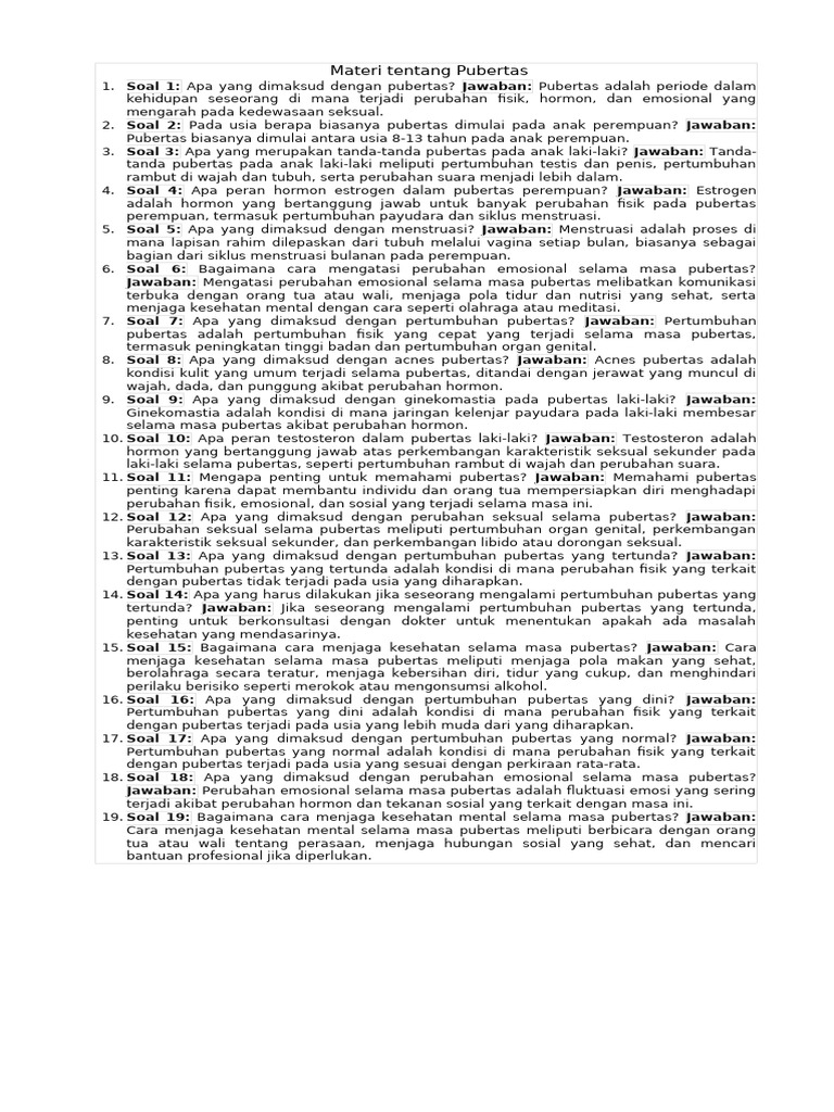 Materi Tentang Pubertas | PDF
