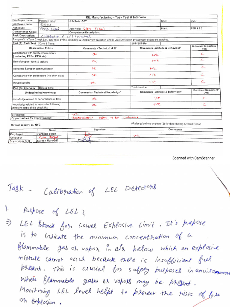 Calibration of LEL Detector | PDF