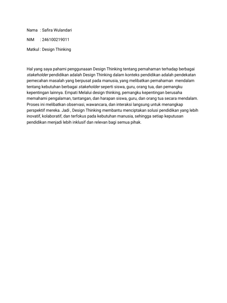 T2.2 Eksplorasi Konsep - Design Thinking | PDF