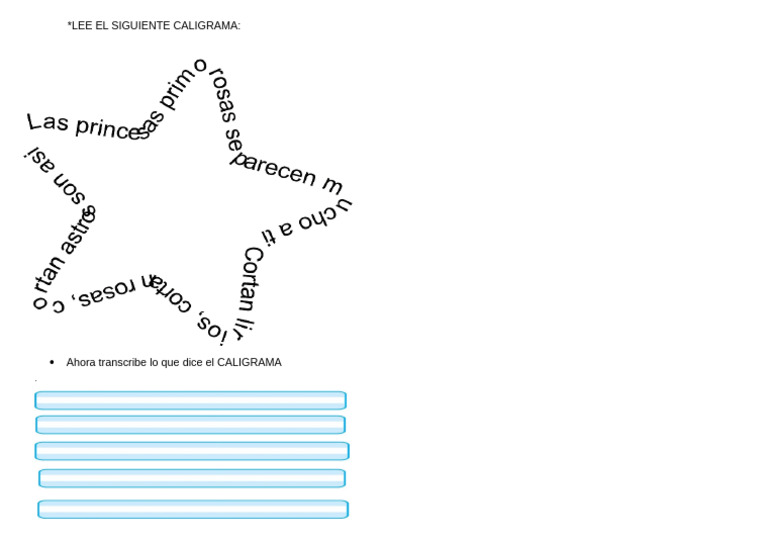 Ficha 2 Caligrama | PDF