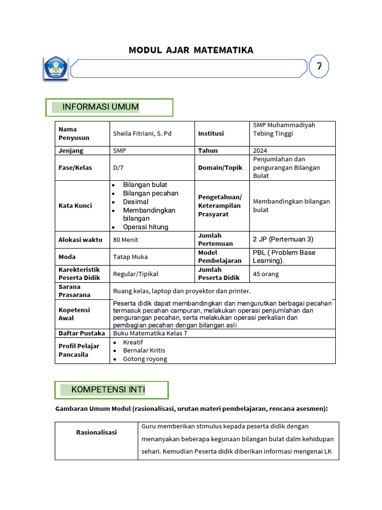 Bilangan Bulat 3 | PDF
