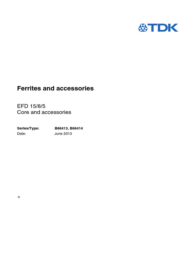 Ferrites and Accessories: Data Sheet Data Sheet | PDF