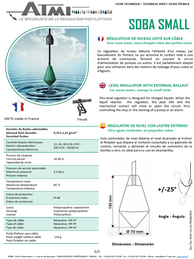 Poires de Niveau (ATMI - SOBA SMALL) | PDF