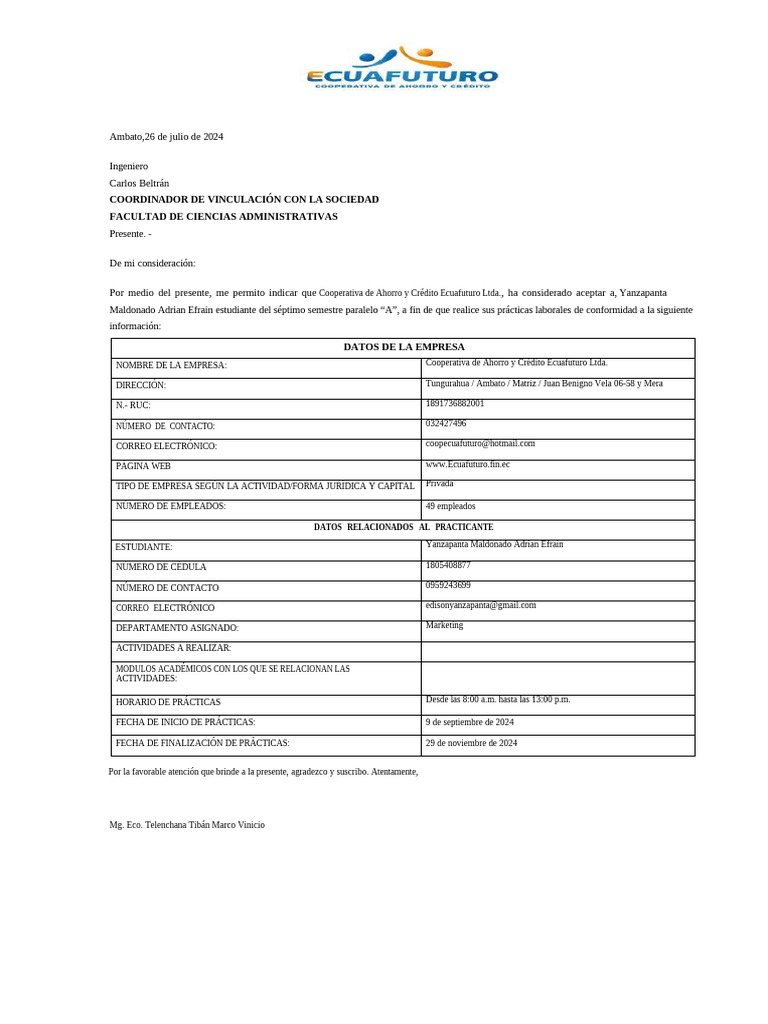 Carta De Aceptación Y Certificado Final Ae Mt 1 Pdf