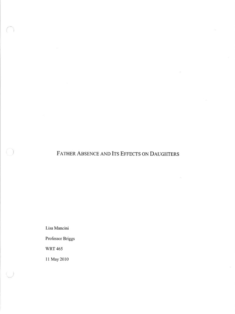 Father Absence Its Effects On Daughters by Susan Schwartz | PDF