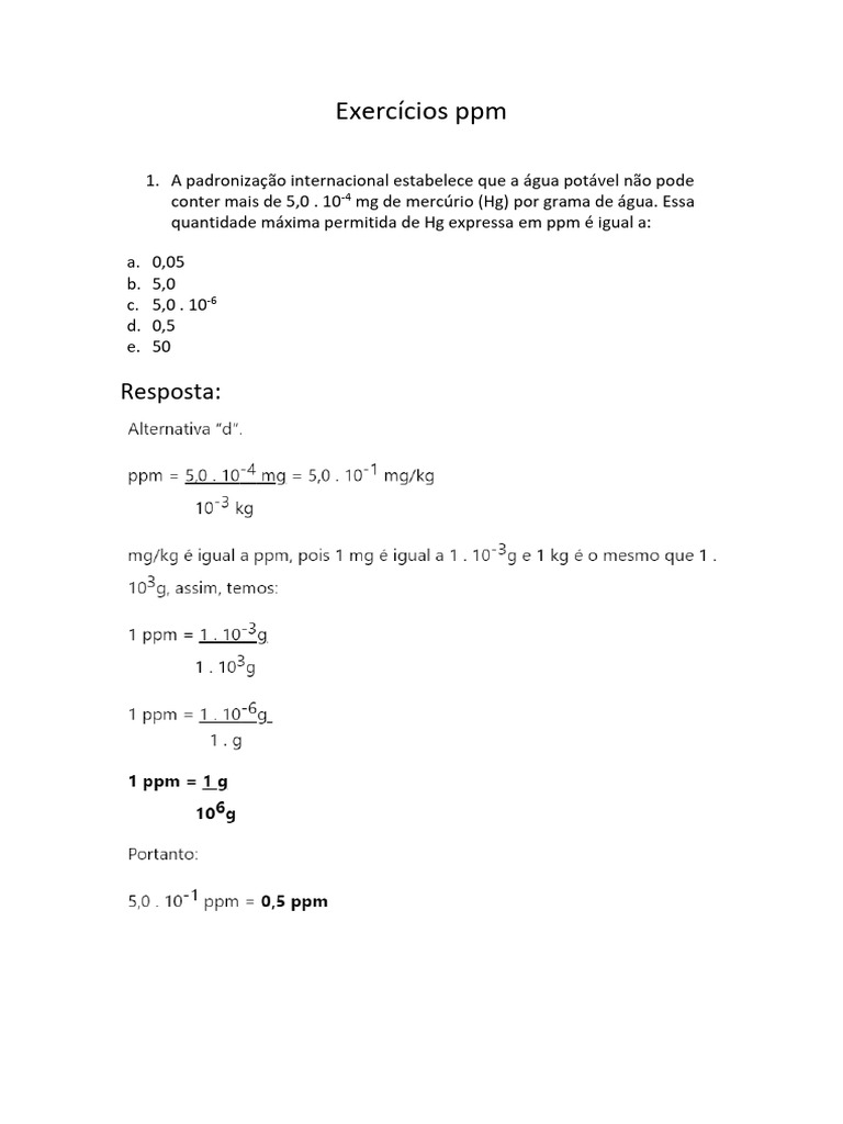 Exercícios PPM | PDF