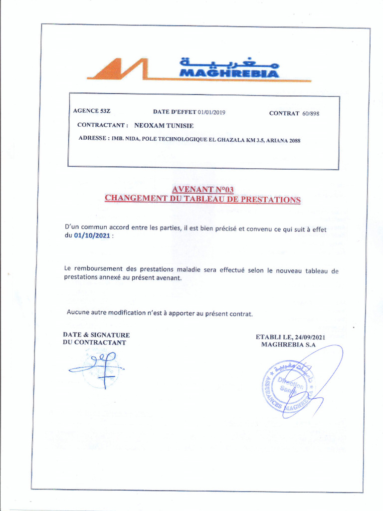 Tableau Des Prestations | PDF