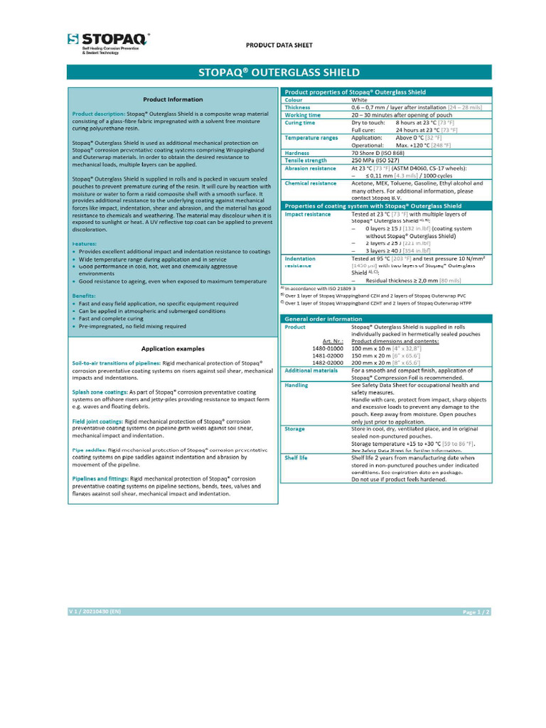 Stopaq Data Sheet | PDF