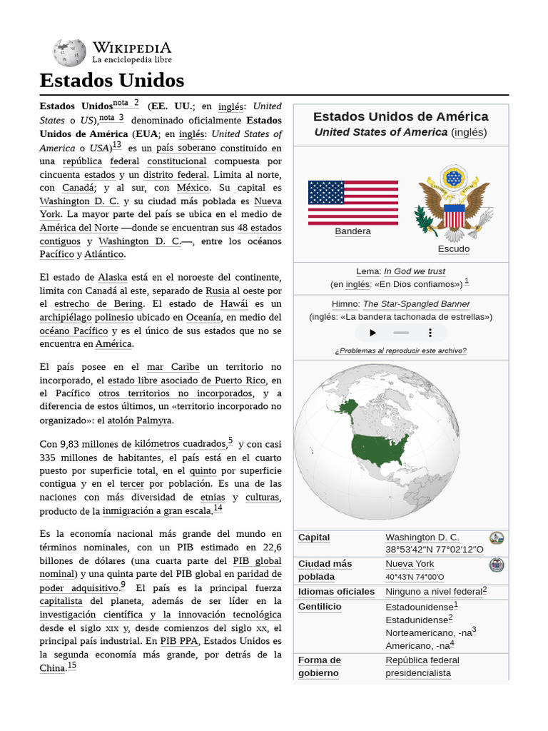 Estados Unidos | PDF
