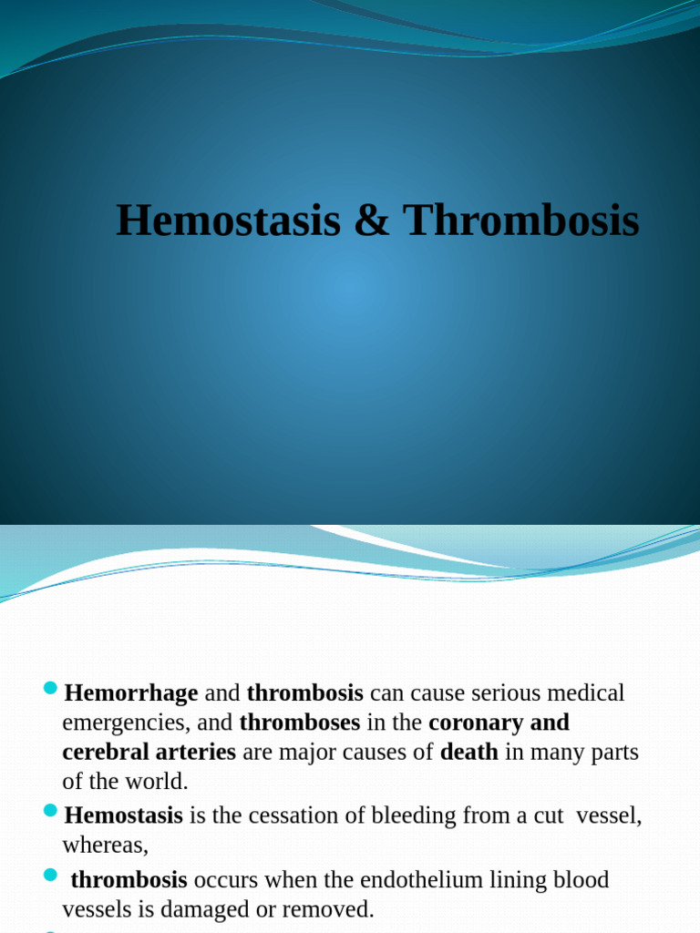 Hemostasis & Thrombosis | PDF