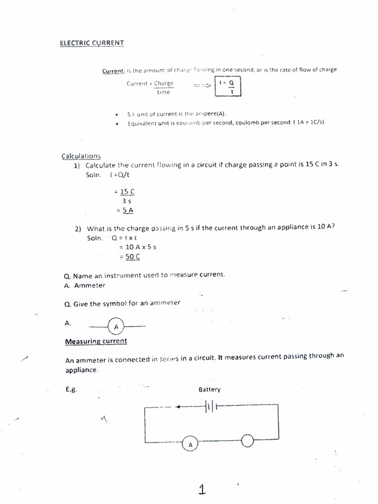 Electric Current | PDF