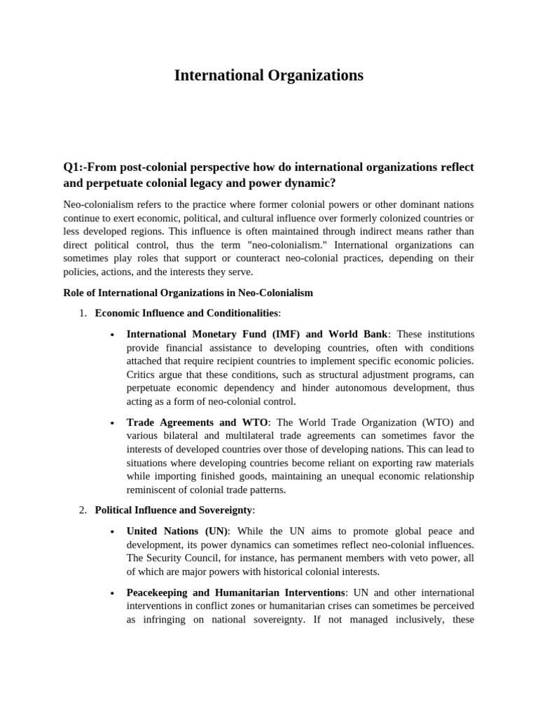 International Organisations | PDF