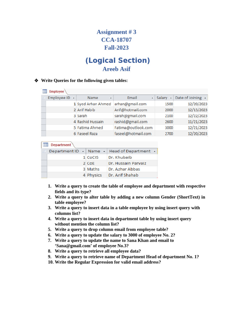 Assignment#3 CCA-18707 Areeb | PDF