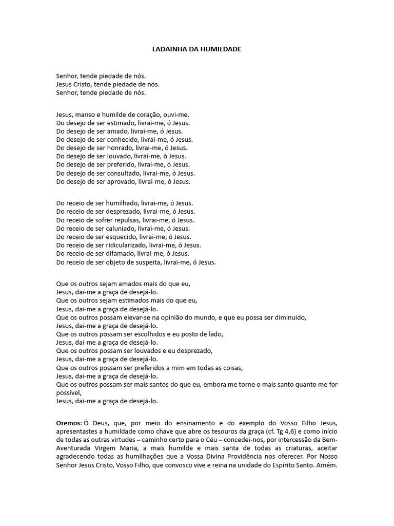 Ladainha Da Humildade | PDF