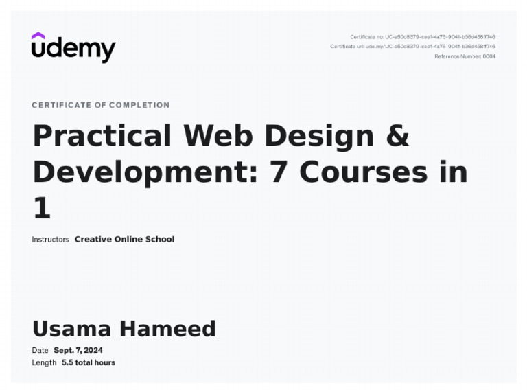 Udemy Certificate | PDF
