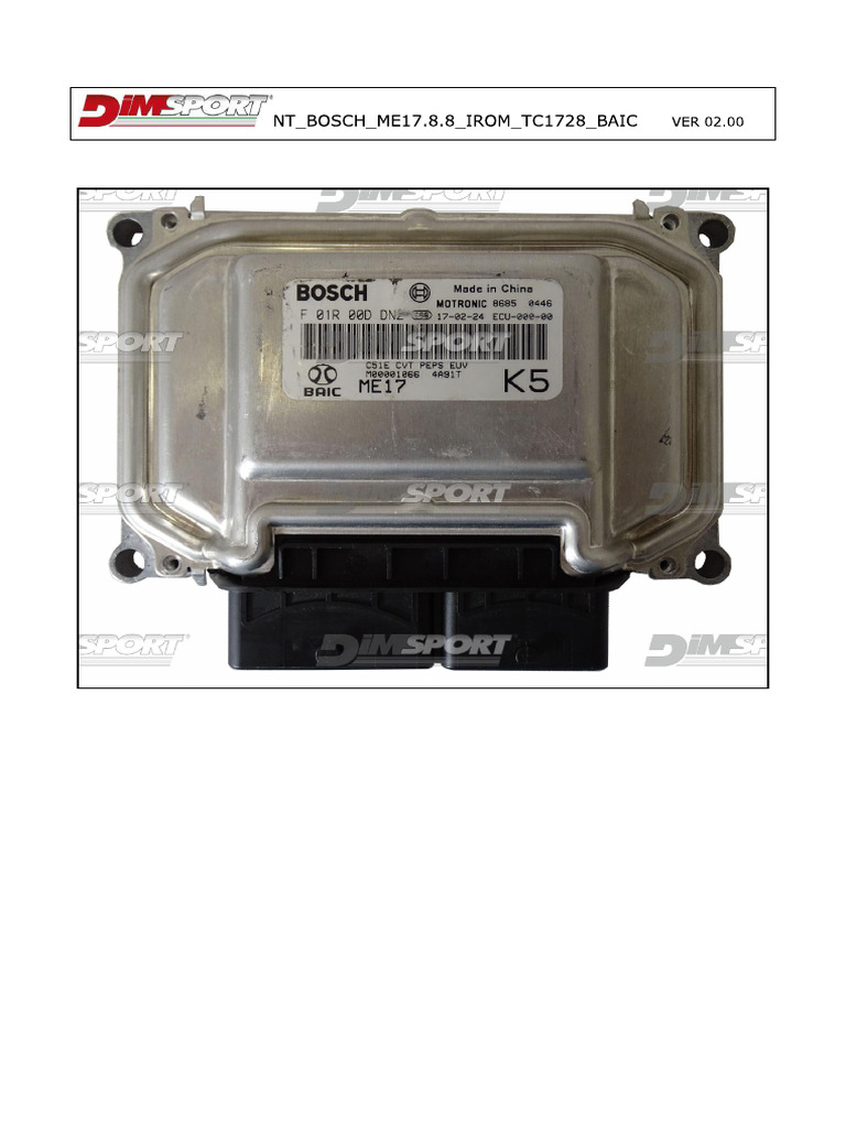 BOSCH - ME17.8.8 - IROM - TC1728 - BAIC China | PDF