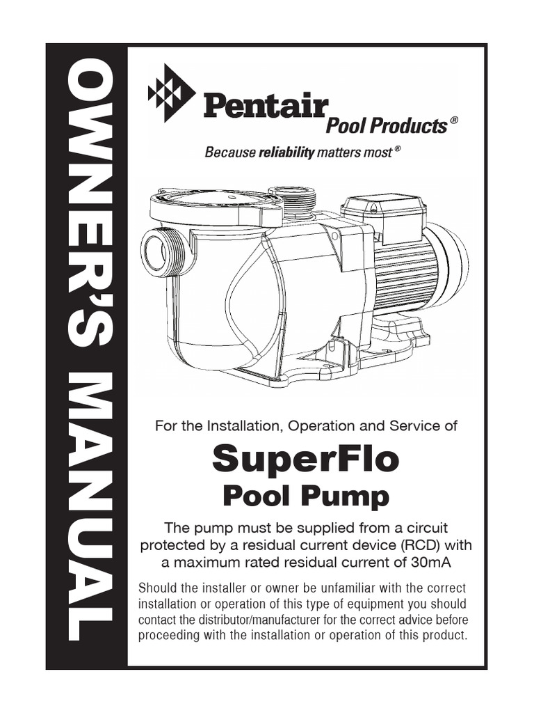 L300177 Superflo Manual - 1 | PDF | Pump | Home & Garden