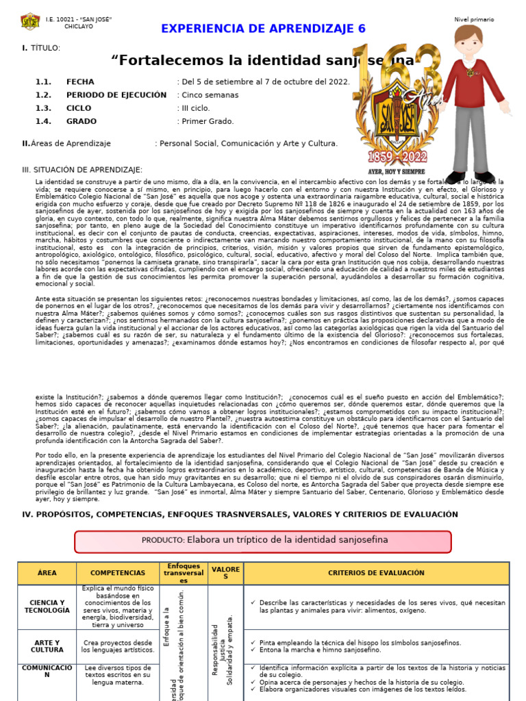 Experiencia de Aprendizaje 6 | PDF