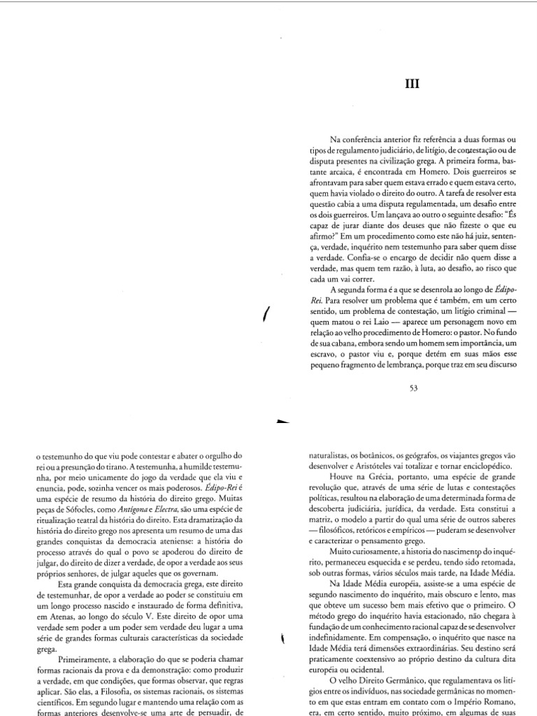 Foucault - A Verdade e As Formas Jurídicas - Texto 03 e Texto 05 | PDF