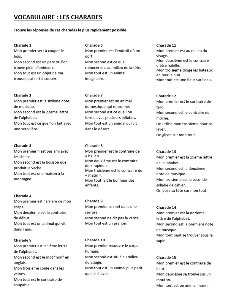 CHARADES | PDF
