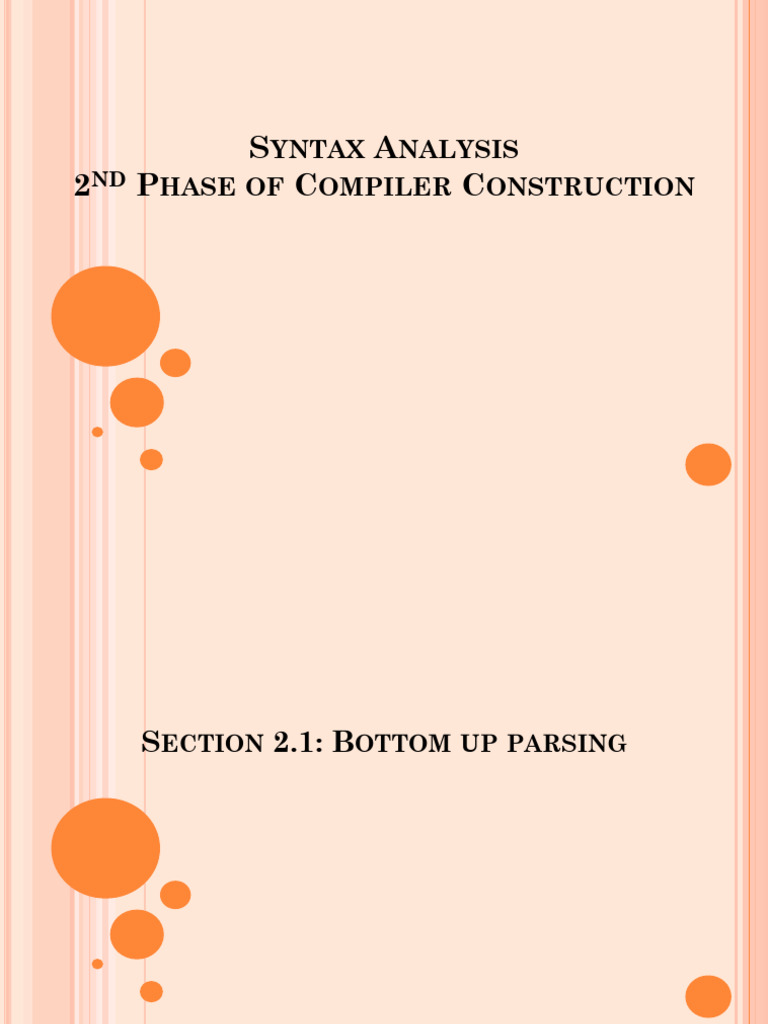 Lec03 Part I (SYntax Analysis) SLR - Error - Recovery | PDF