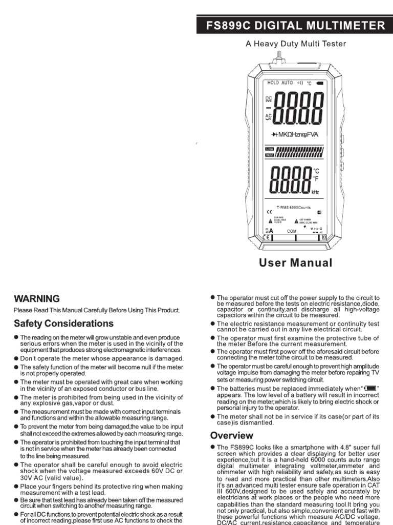 FS899C Multimeter | PDF