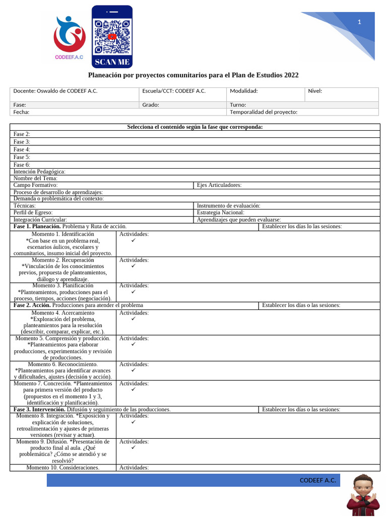 Formato Editable para Planeación Por Proyectos Comunitarios... 12 | PDF Formato Editable para Planeación Por Proyectos Comunitarios... 12 | PDF