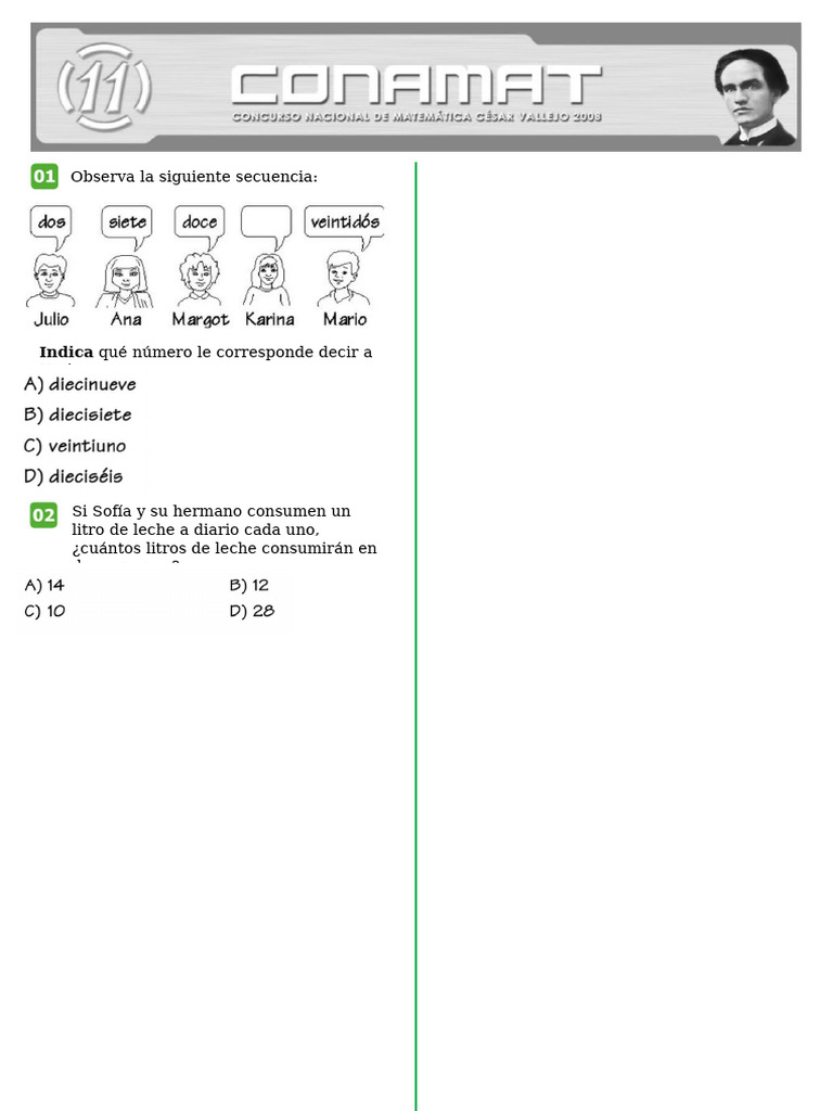 Conamat 3ero de Primaria | PDF