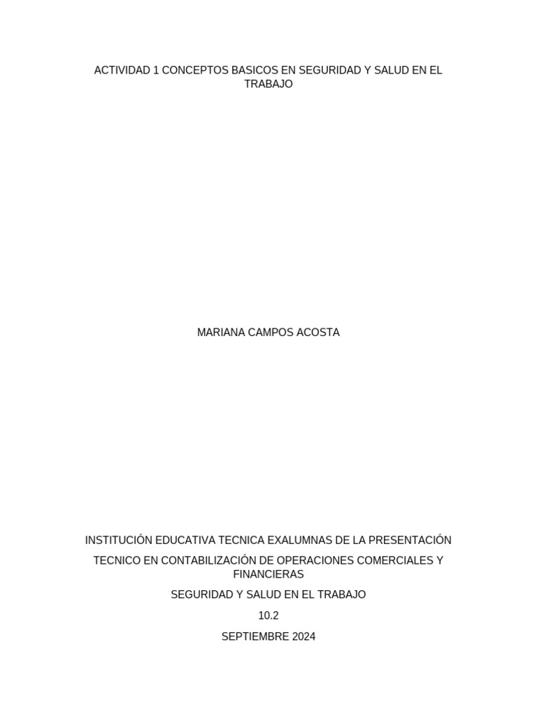 Conceptos Basicos de SST - Campos Acosta | PDF