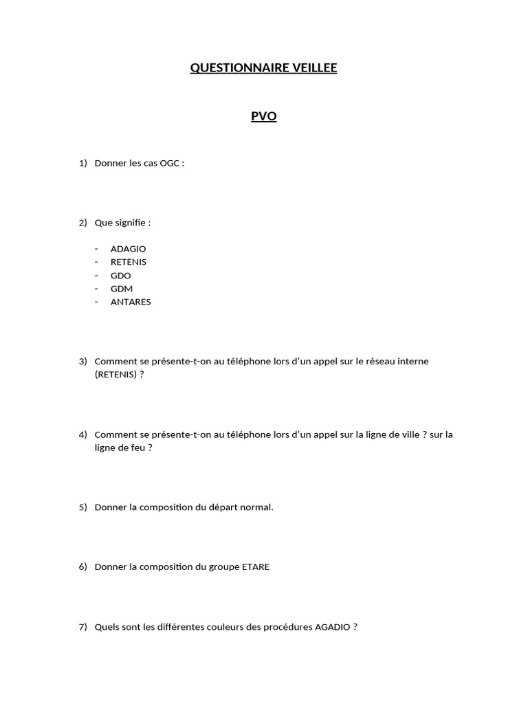 Questionnaire SAP | PDF