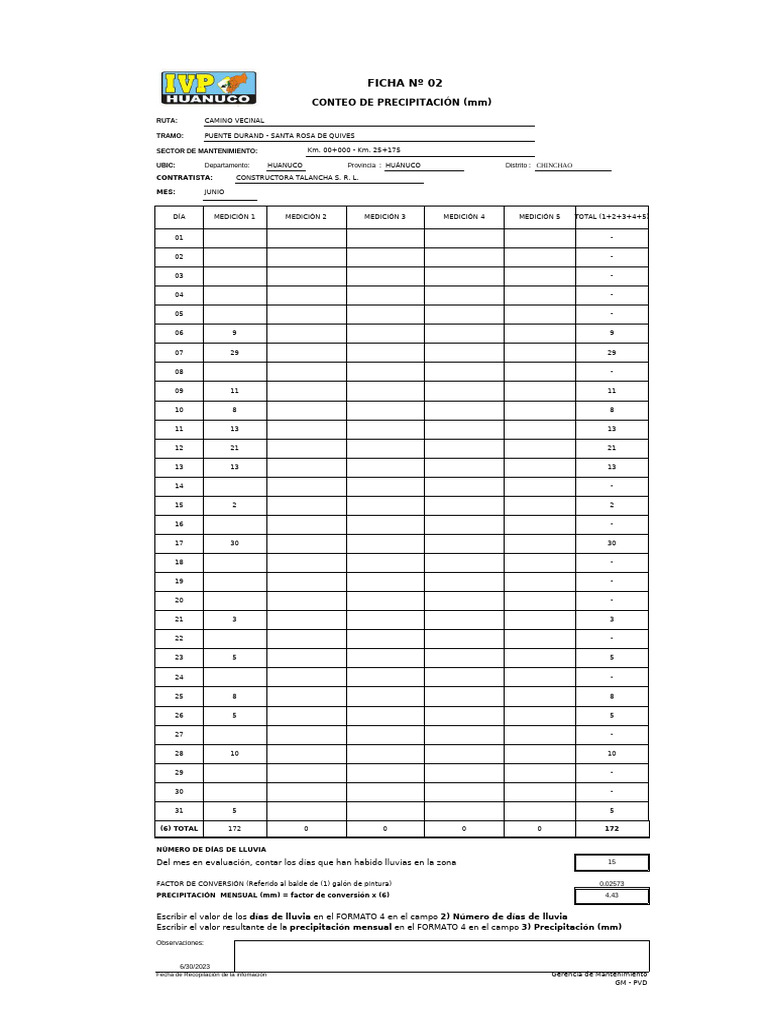OK Ficha #2 - CONTEO PRESIPITACIONES | PDF