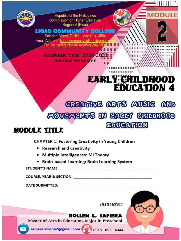 w2 Ece 4 Creative Arts Music and Movements in Ece Module No.2 | PDF