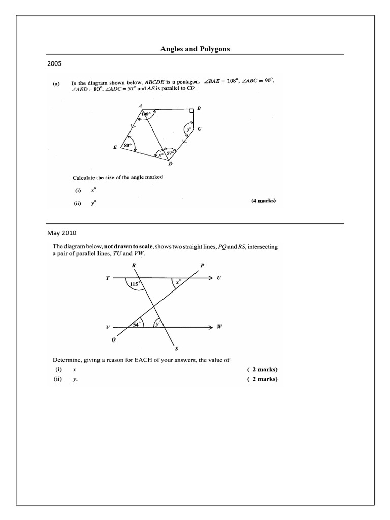 Angles and Polygons | PDF