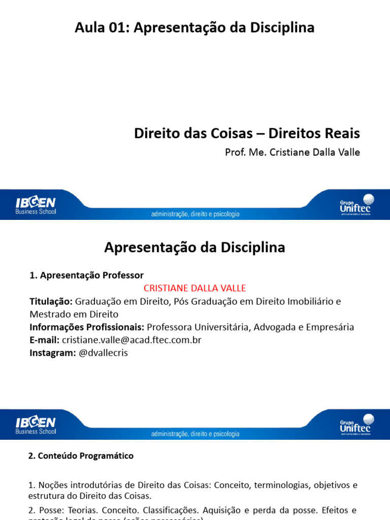 AULA 01 - DC - Apres. Disciplina | PDF