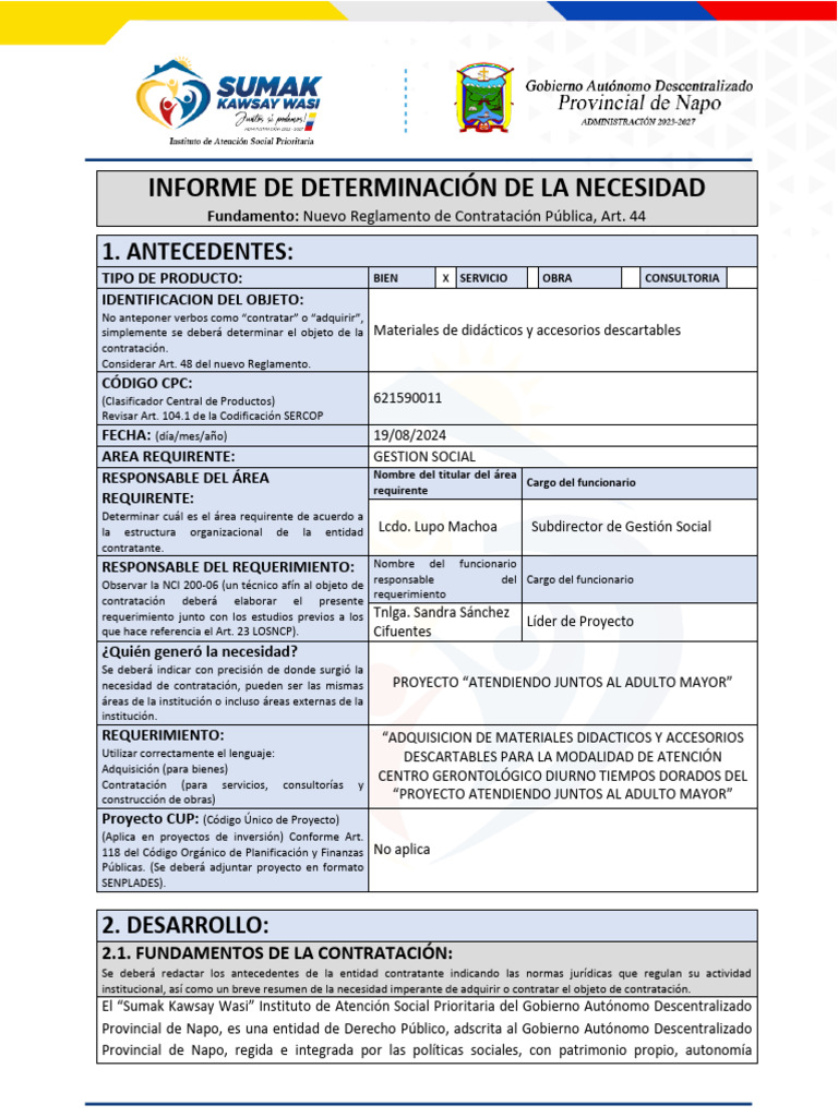 Determinacion Necesidad M. Didácticos 2024 Infima-2-Signed-signed-signed | PDF