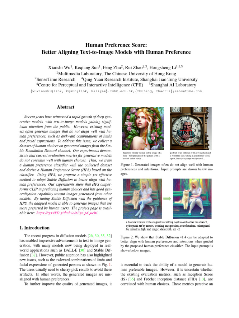 Human Preference Score: Better Aligning Text-to-Image Models With Human ...