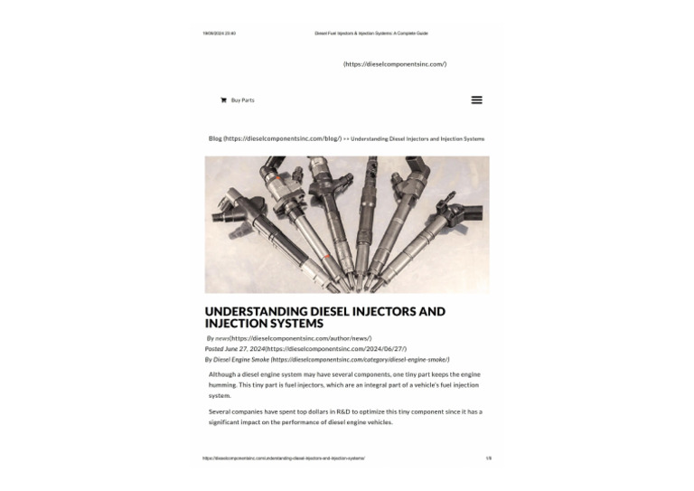 Diesel Fuel Injectors & Injection Systems - A Complete Guide p1 | PDF