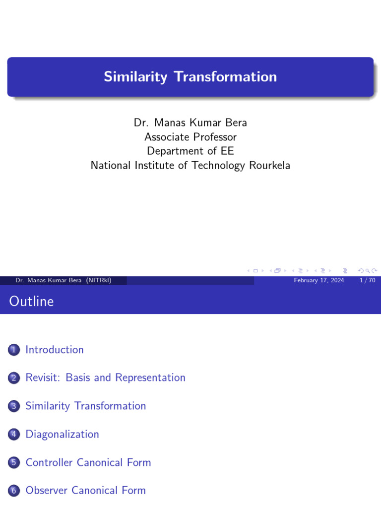 Lecture#10 - Similarity Transformation | PDF