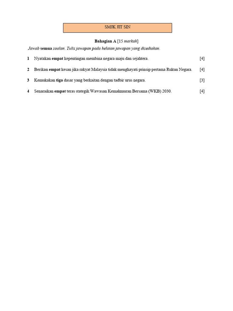 SMJK Jit Sin STPM 2024 | PDF | Malaysia | Business