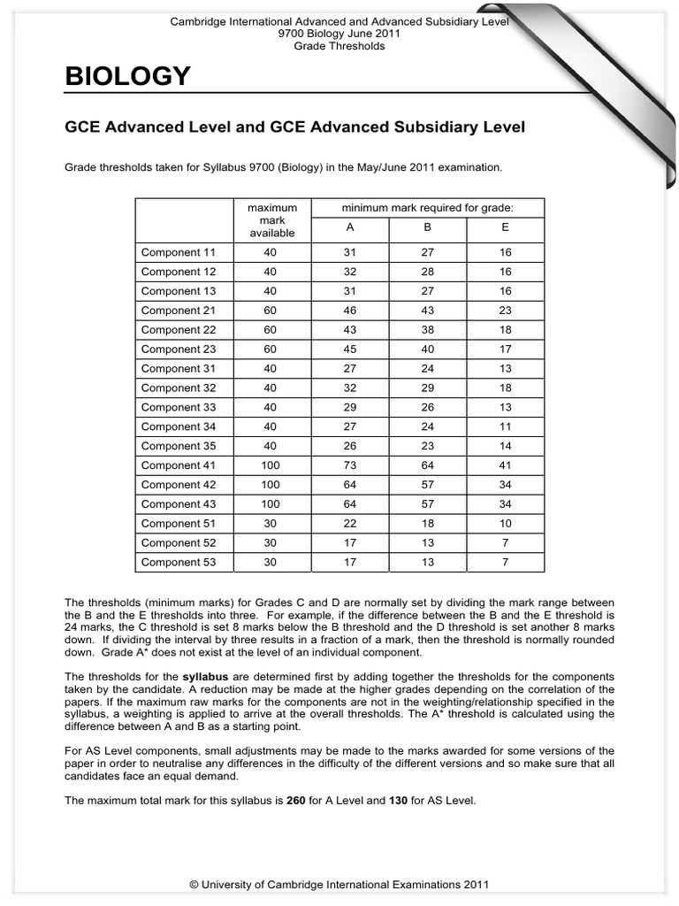 Biology: GCE Advanced Level and GCE Advanced Subsidiary Level | PDF