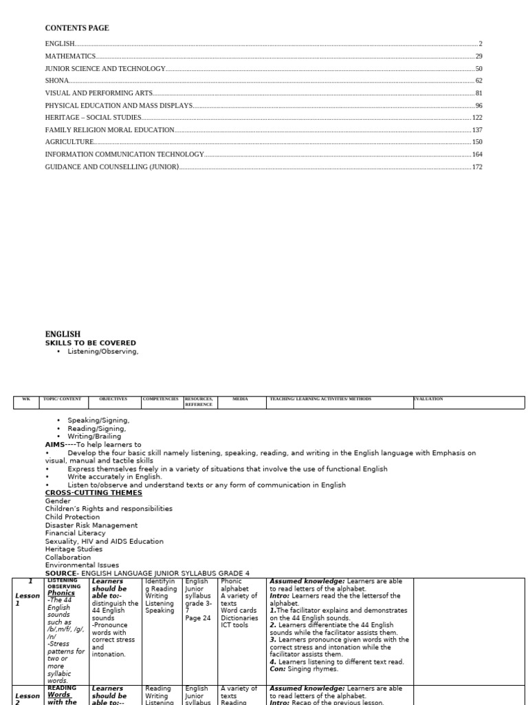 Grade 5 Scheme Term 1 | PDF
