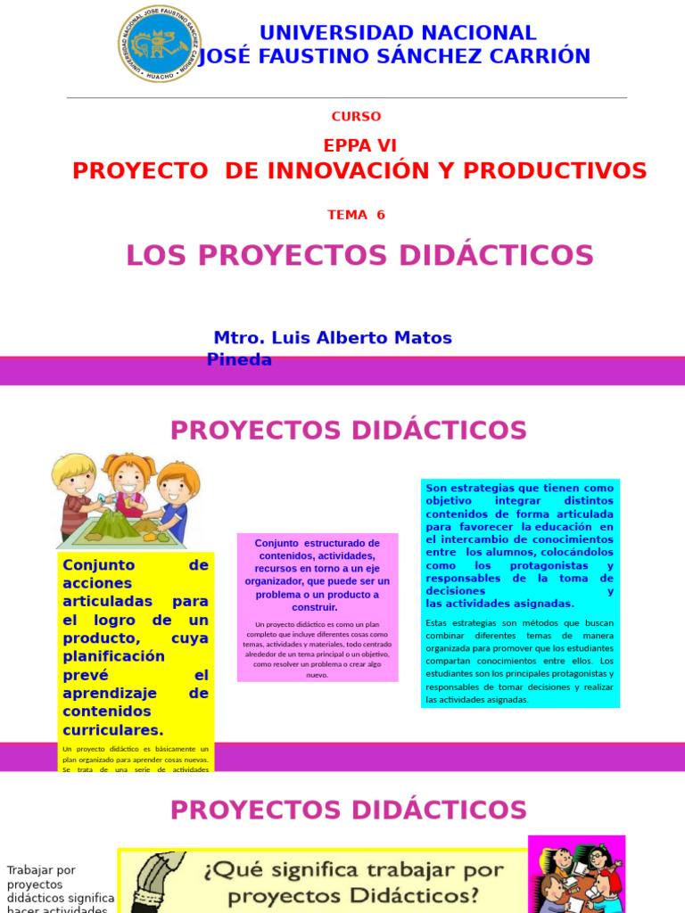 Tema 6-Los Proyectos Didácticos-2024-I | PDF